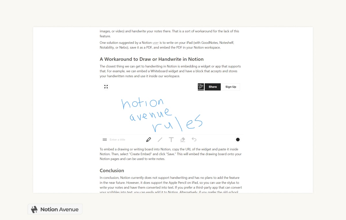 Can you Handwriting in Notion? Lean how to use Apple Pen with Notion